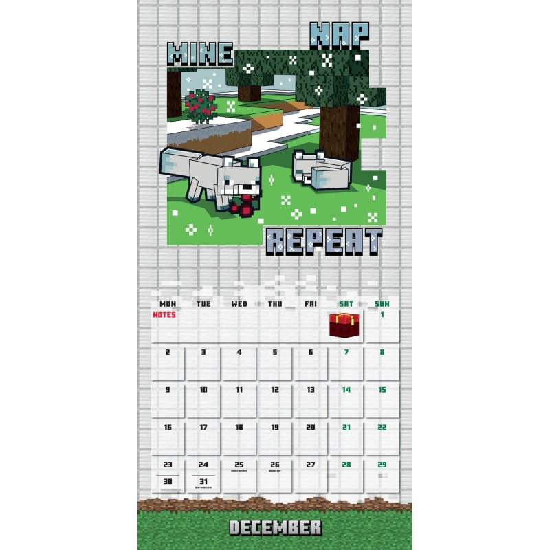Kalendarz ścienny 2024 - Minecraft - Pixel-shop.pl